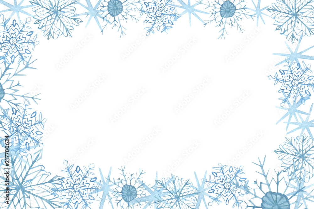 Blue Snowflakes Border