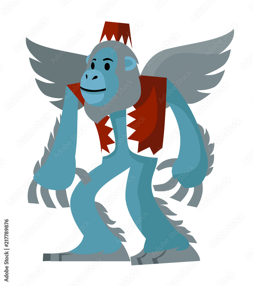flying blue monkey Stock Vector | Adobe Stock