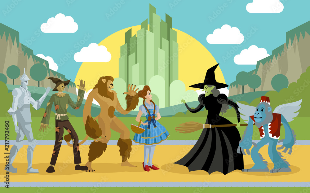 wizard of oz characters Stock Vector | Adobe Stock