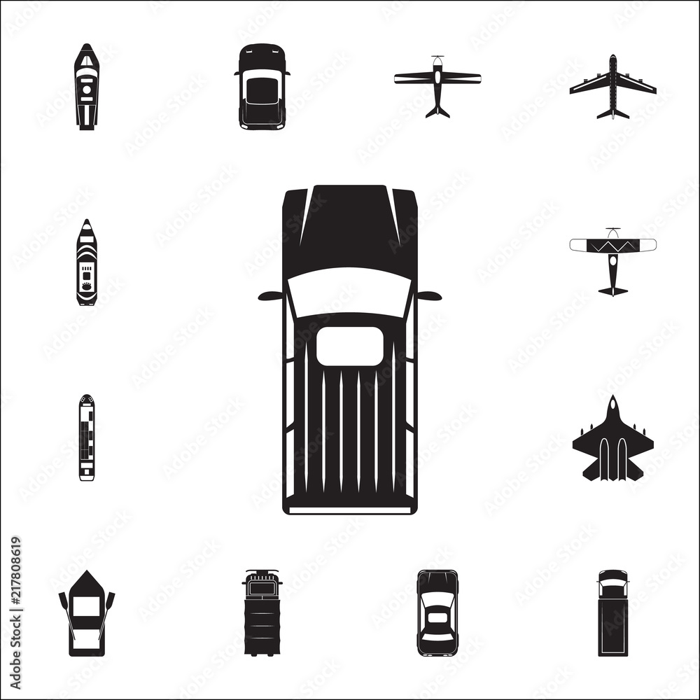 off road vehicle icon. Detailed set of Transport view from above icons ...