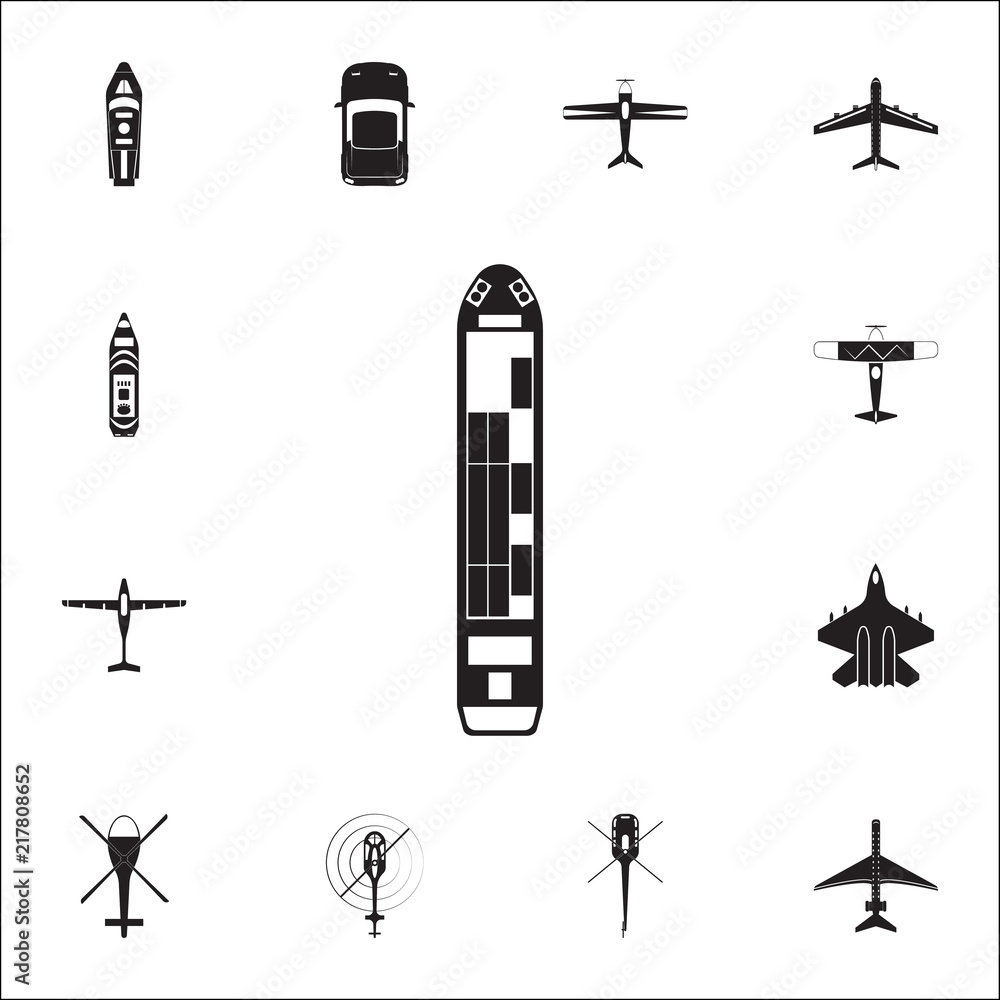 cargo Ship icon. Detailed set of Transport view from above icons ...