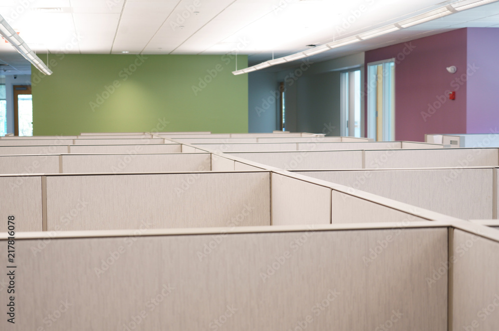 cubicles inside office building, place of work Stock Photo | Adobe Stock