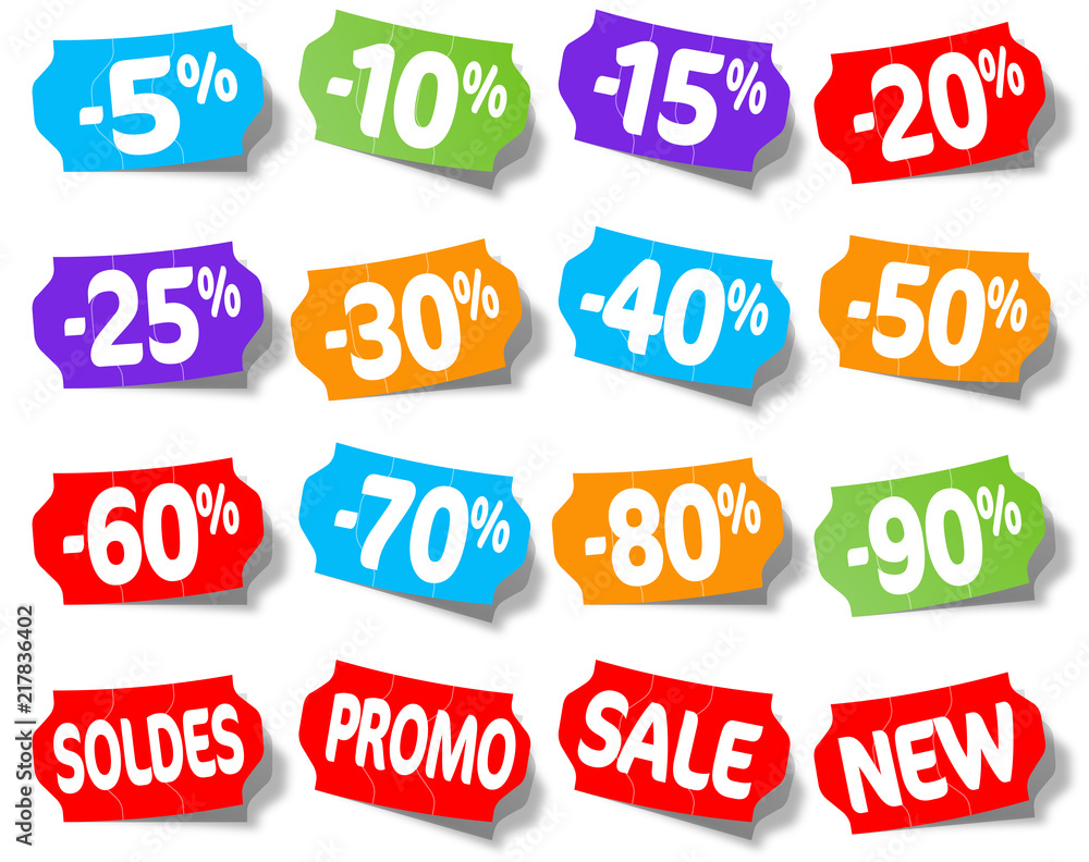 Vecteur Stock Etiquette réduction | Adobe Stock