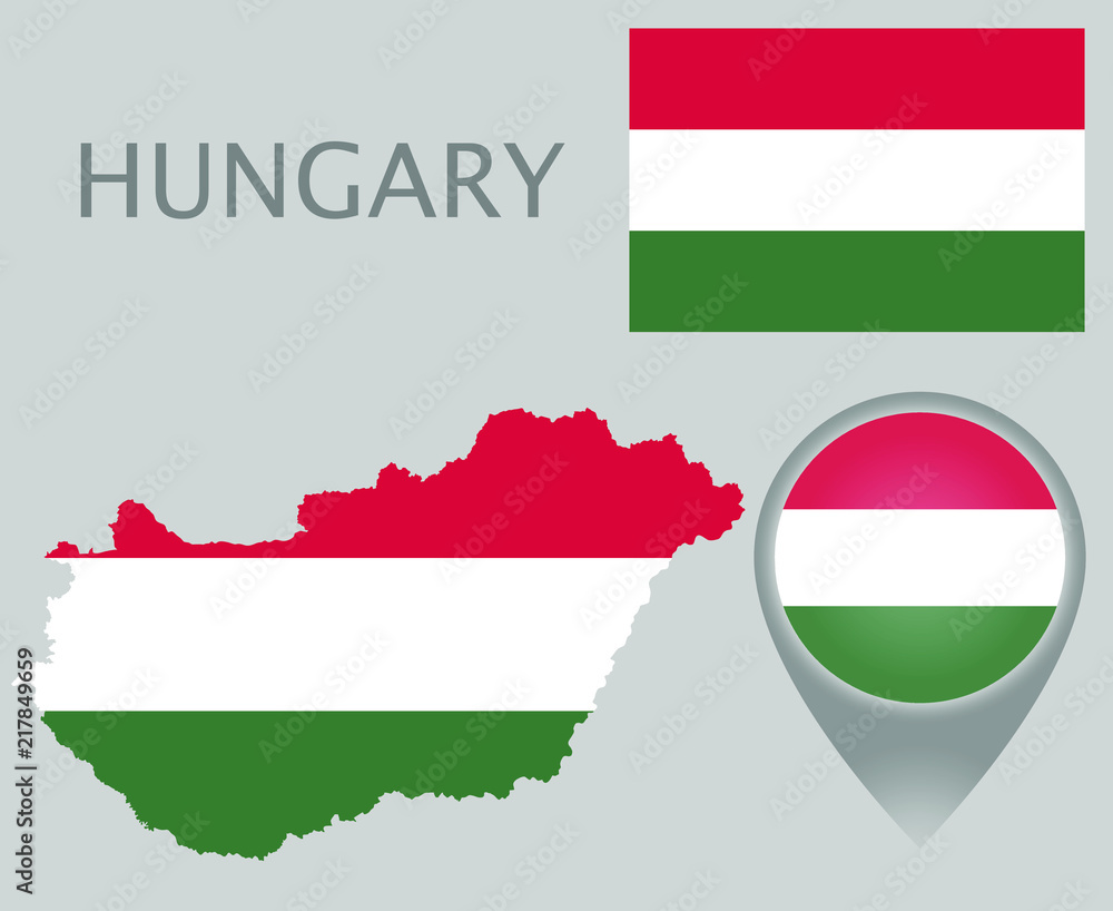 Hungary Flag Map