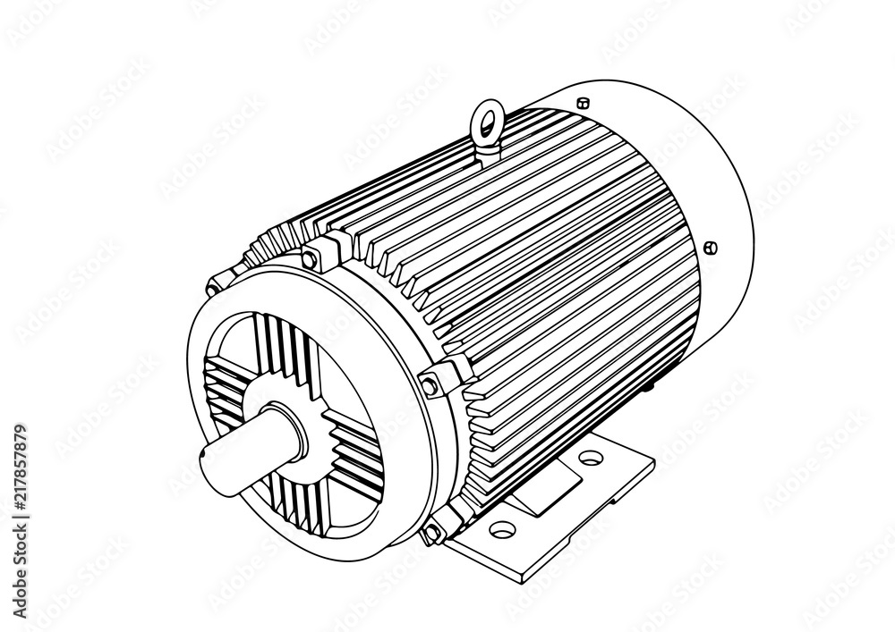 outline electric motor vector Stock Vector | Adobe Stock
