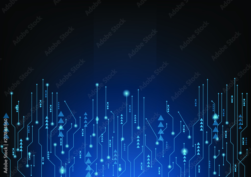 Abstract blue computer technology background with circuit board system ...