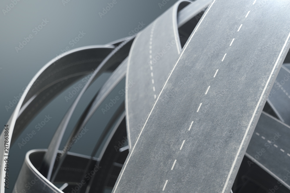 Tangled roads and highways in a chaotic. The concept of an intricate ...