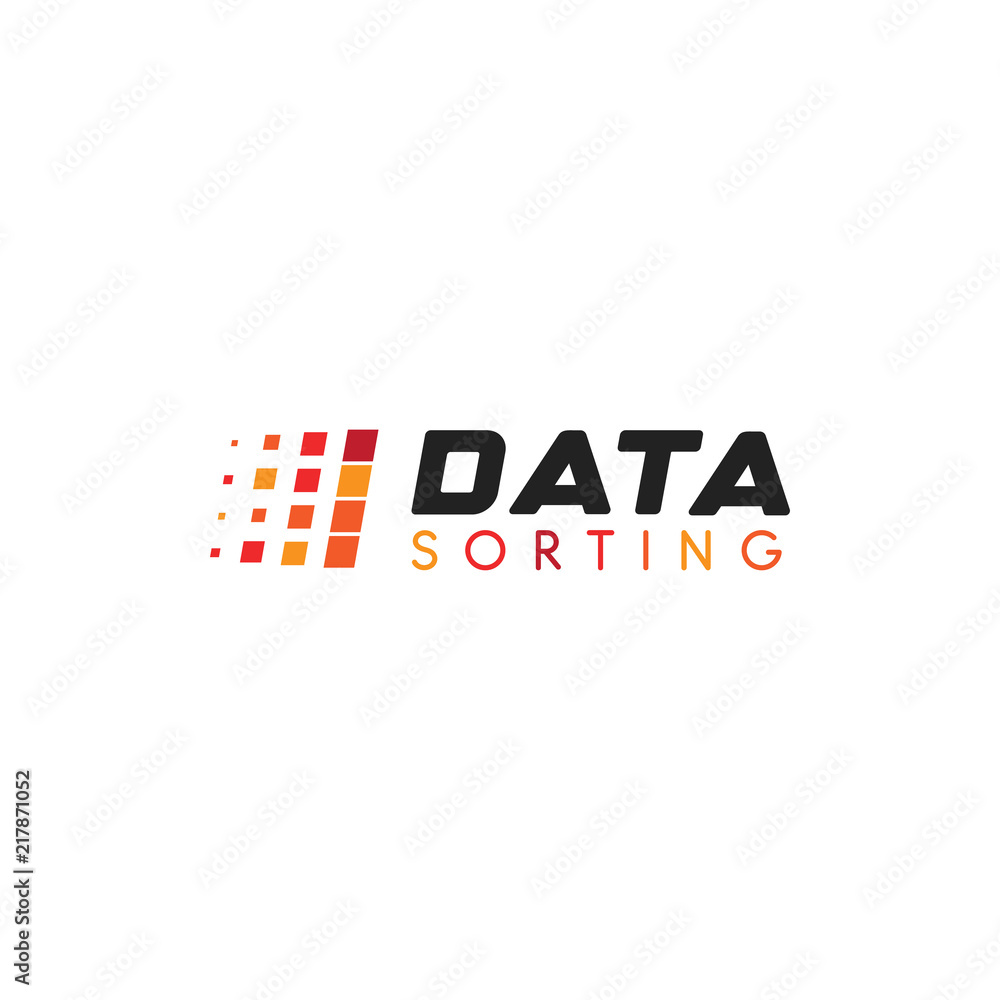Big data base vector emblem. Data sorting geometric icon. Information ...