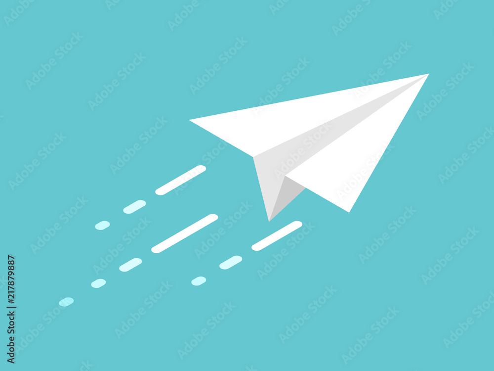 Isometric paper plane, movement Stock Vector | Adobe Stock