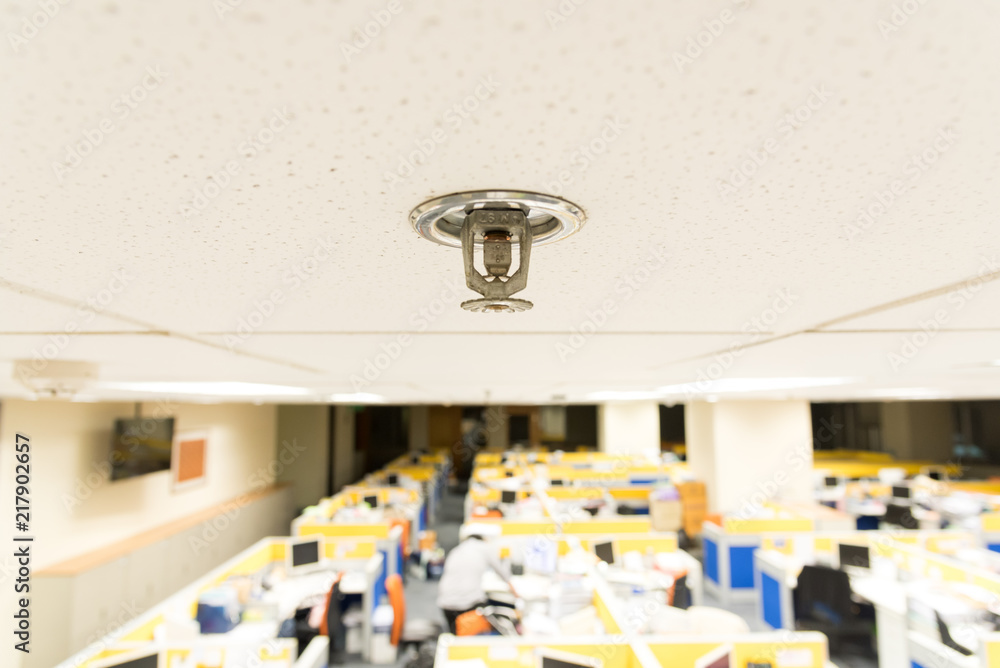 Sprinkler Fireplace in the office for safety and to reduce damage in ...