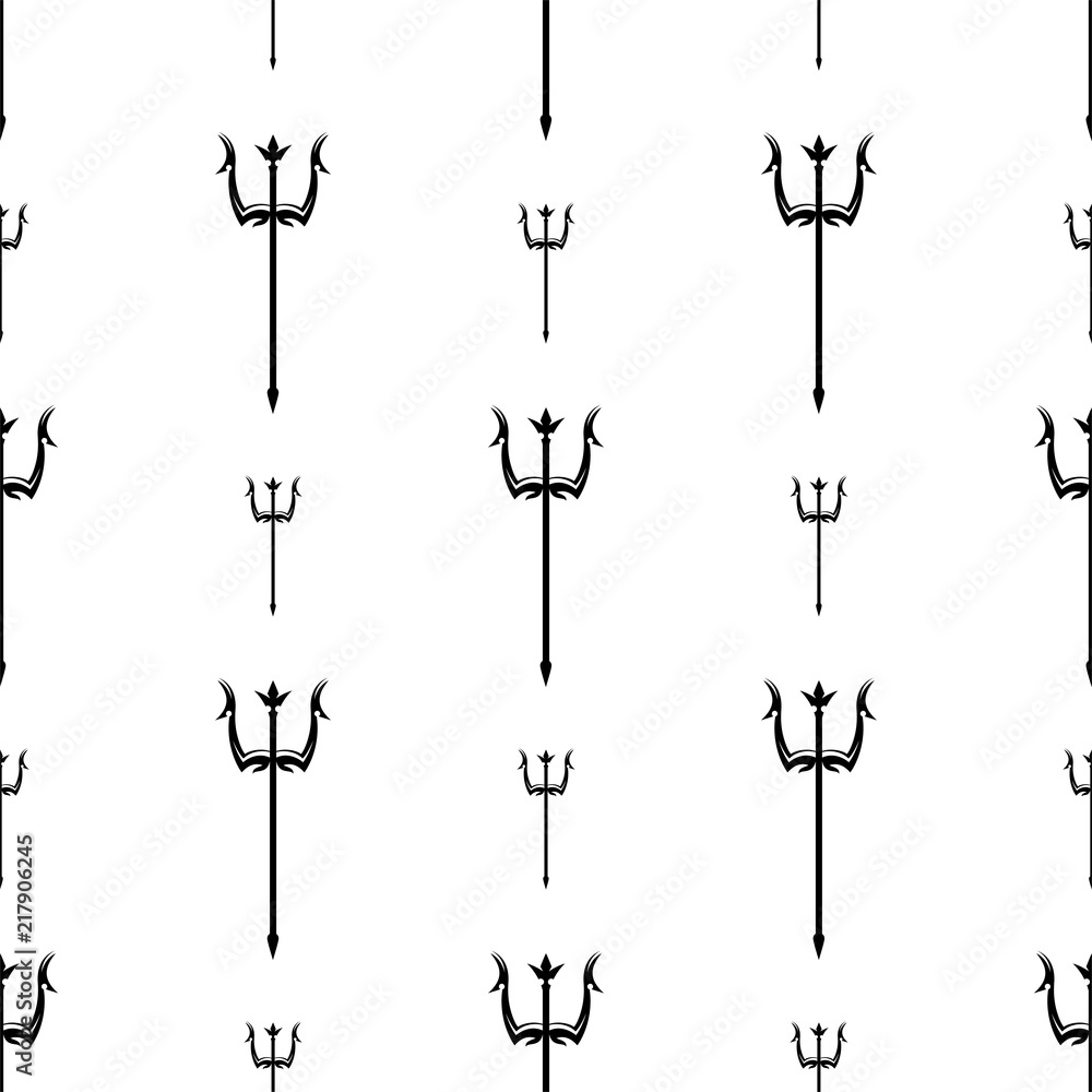 Trident Symbol Icon Seamless Pattern Stock Vector | Adobe Stock