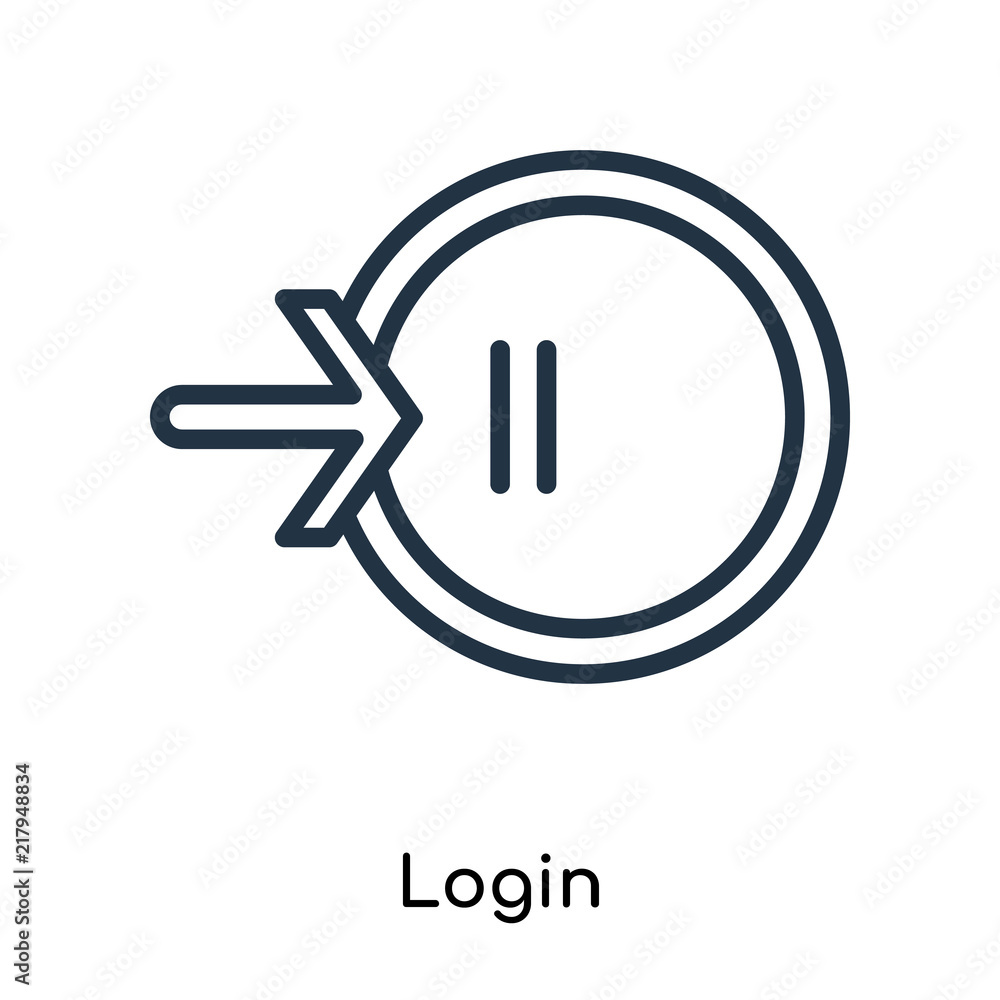 Login icon vector isolated on white background, Login sign , line ...