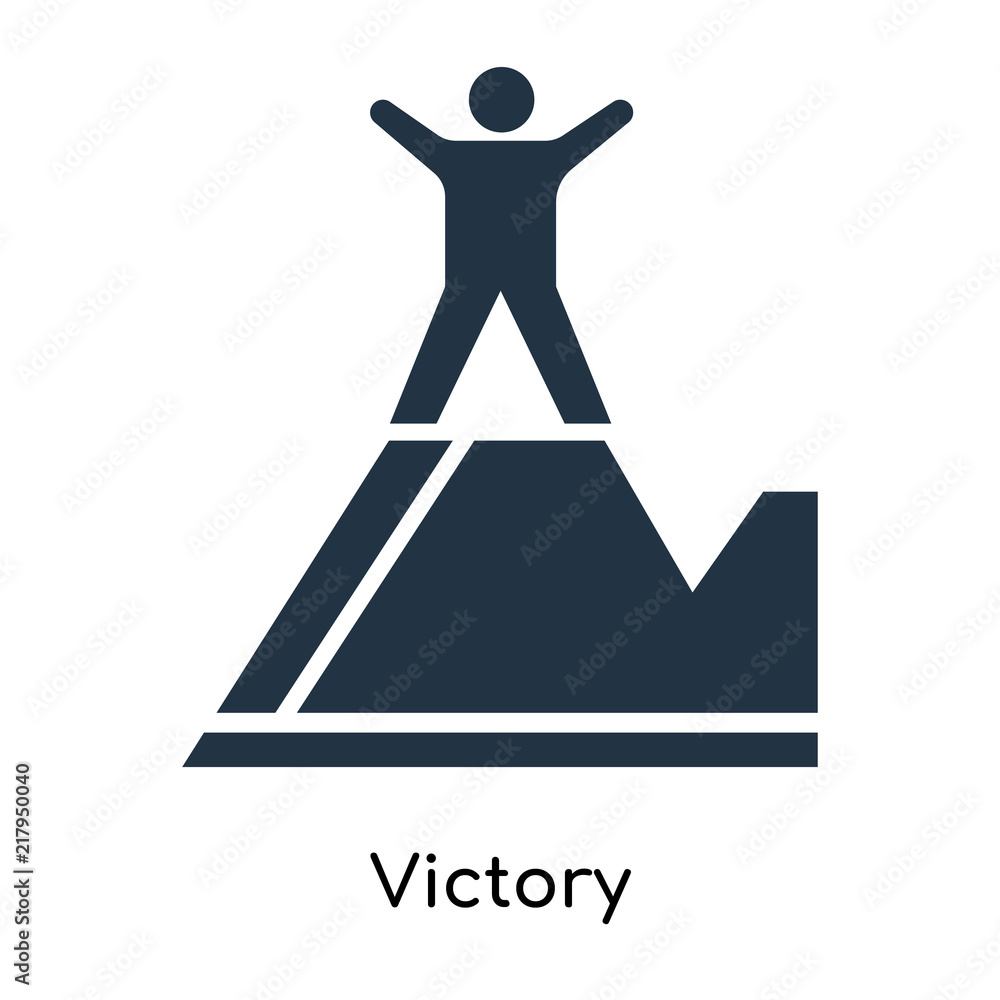 Victory icon vector isolated on white background, Victory sign , filled ...