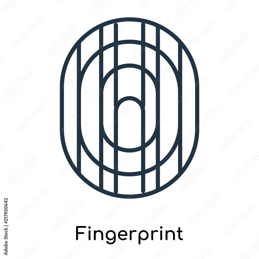 Fingerprint icon vector isolated on white background, Fingerprint sign ...