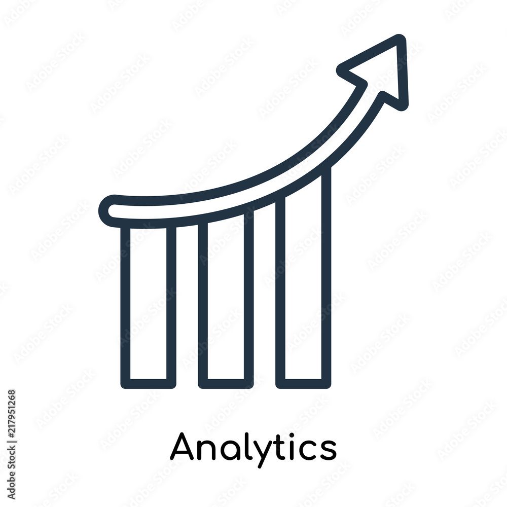 Analytics icon vector isolated on white background, Analytics sign ...