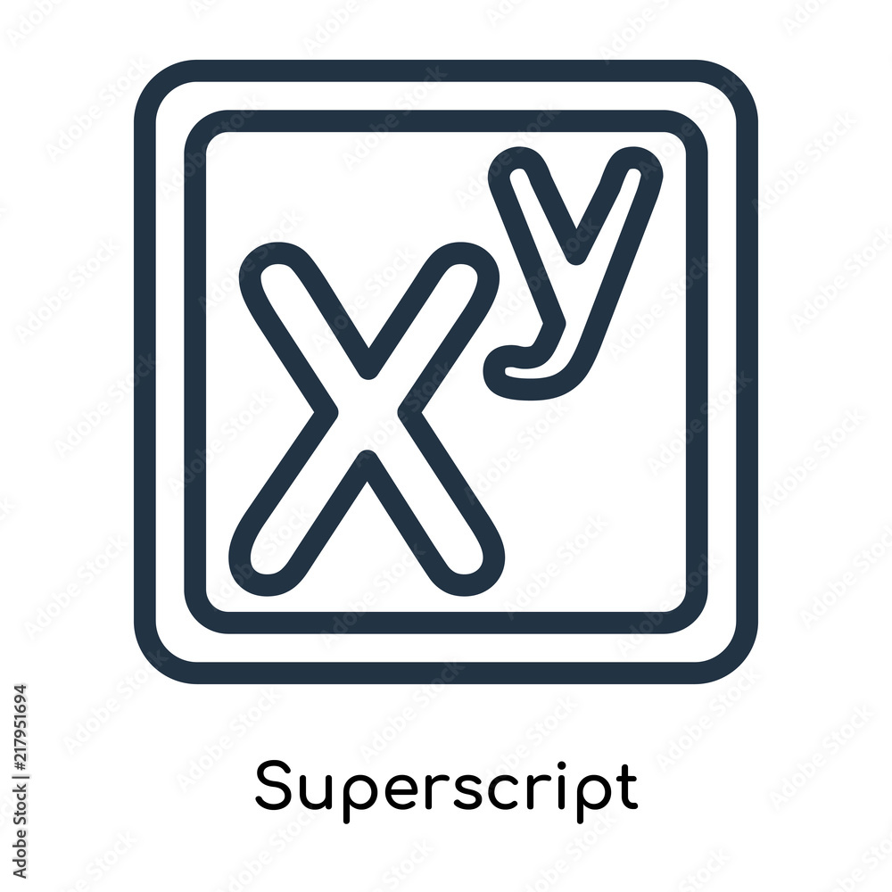 Superscript icon vector isolated on white background, Superscript sign ...