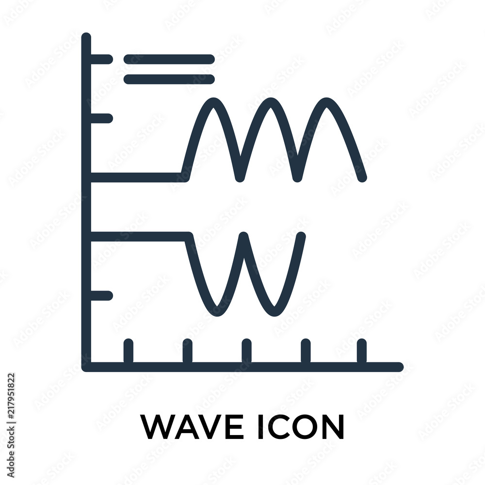 Wave icon vector isolated on white background, Wave sign , thin data ...