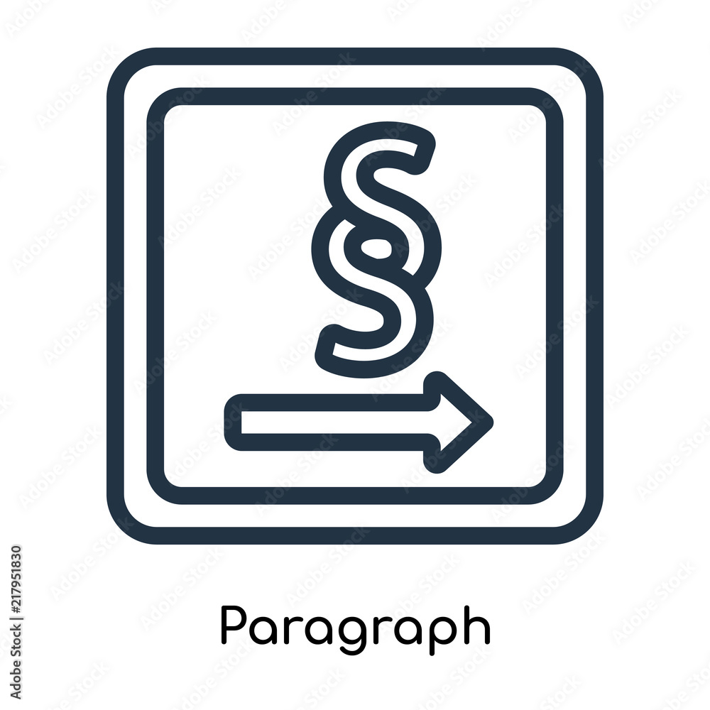 Paragraph icon vector isolated on white background, Paragraph sign ...
