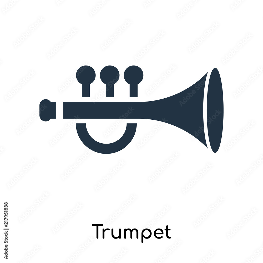 Trumpet icon vector isolated on white background, Trumpet sign , filled ...