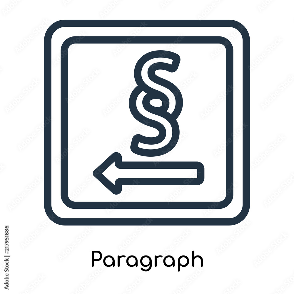 Paragraph icon vector isolated on white background, Paragraph sign ...