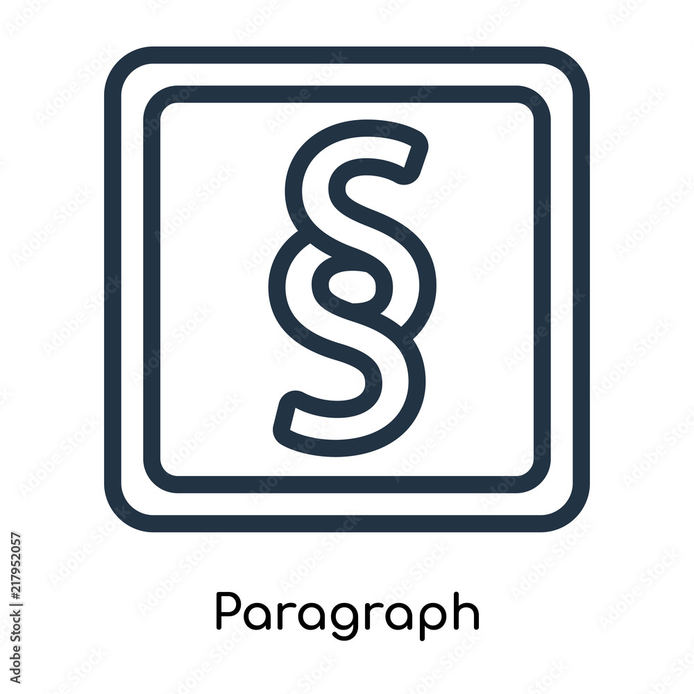 Paragraph icon vector isolated on white background, Paragraph sign ...