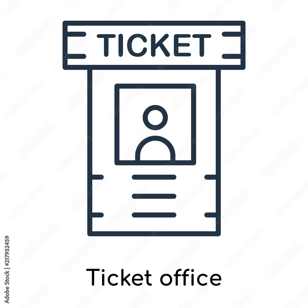 Ticket office icon vector isolated on white background, Ticket office ...