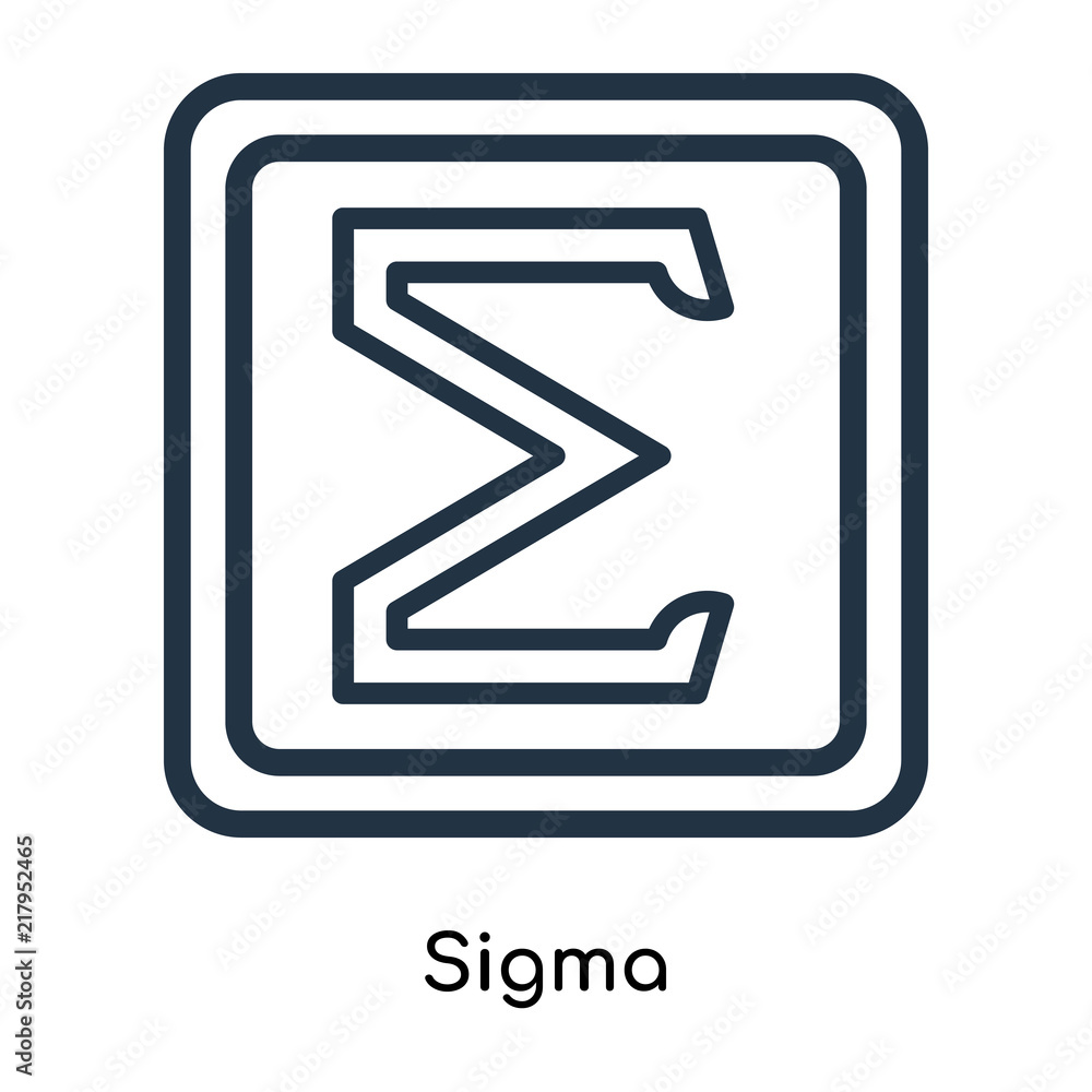 Sigma icon vector isolated on white background, Sigma sign , line ...