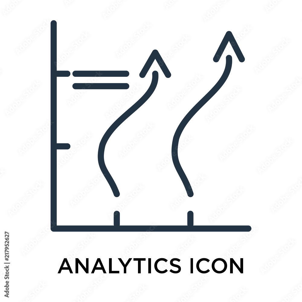 Analytics icon vector isolated on white background, Analytics sign , thin data symbols or linear ...