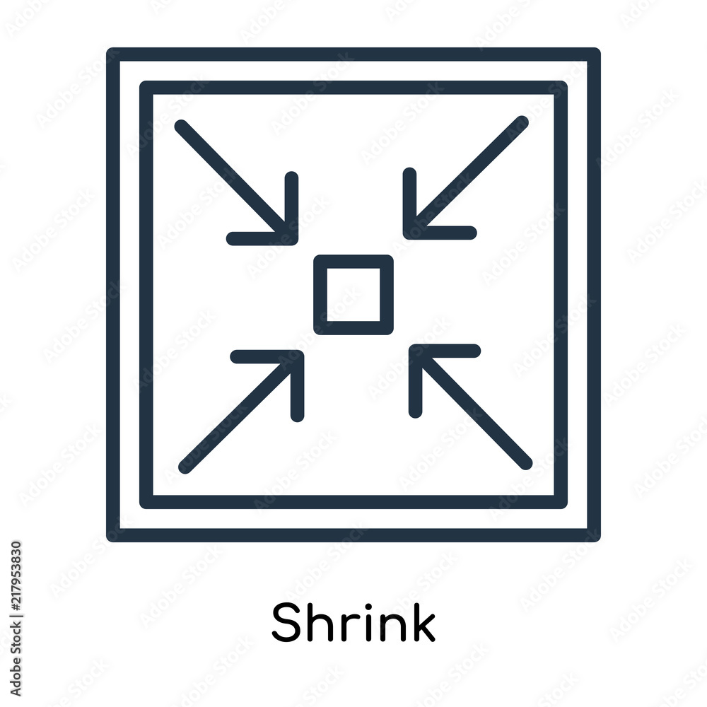 Shrink icon vector isolated on white background, Shrink sign , line ...