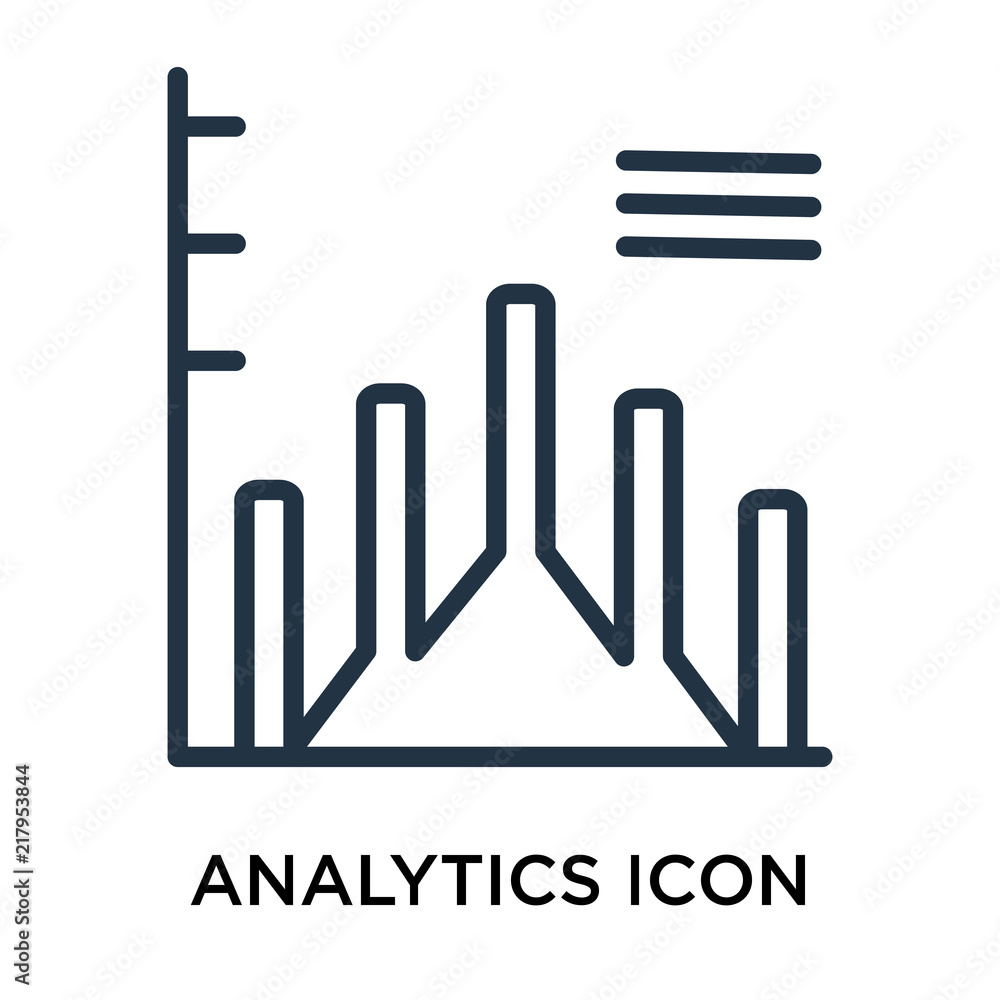 Analytics icon vector isolated on white background, Analytics sign ...
