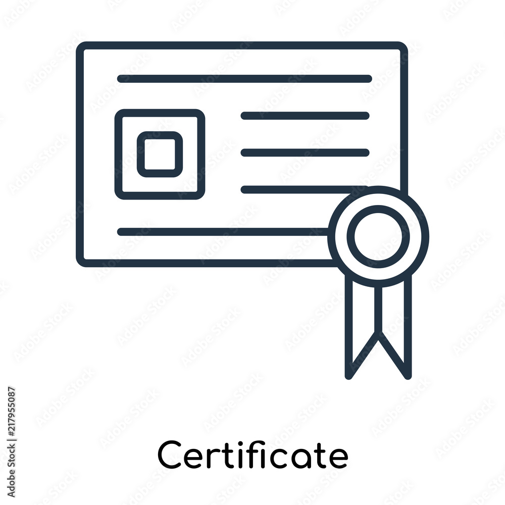 Certificate icon vector isolated on white background, Certificate sign ...