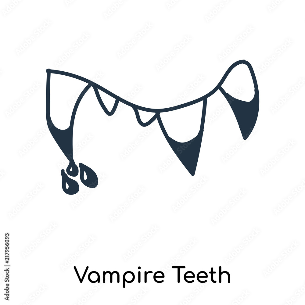 Vampire Teeth icon vector isolated on white background, Vampire Teeth ...