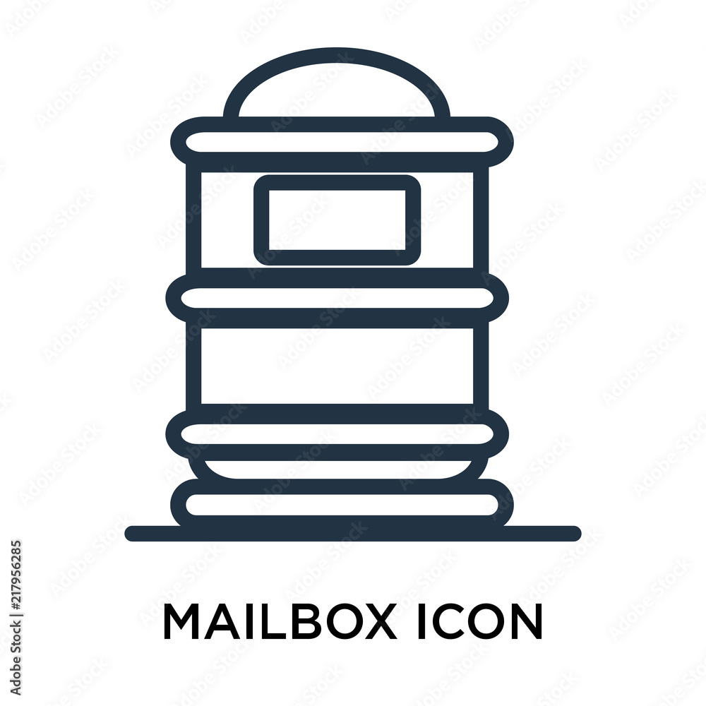 mailbox icons isolated on white background. Modern and editable mailbox ...