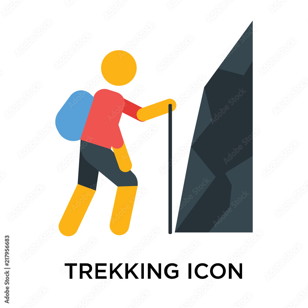 Trekking icon vector isolated on white background, Trekking sign Stock ...