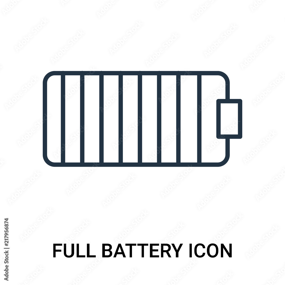 full battery icon isolated on white background. Modern and editable ...