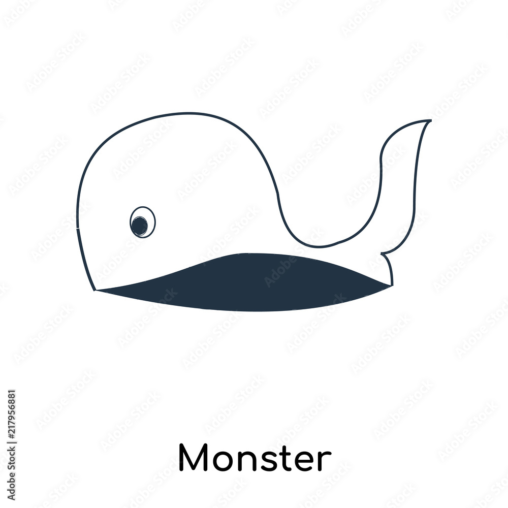 Monster icon vector isolated on white background, Monster sign ...