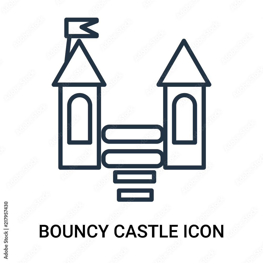bouncy castle icon isolated on white background. Modern and editable ...