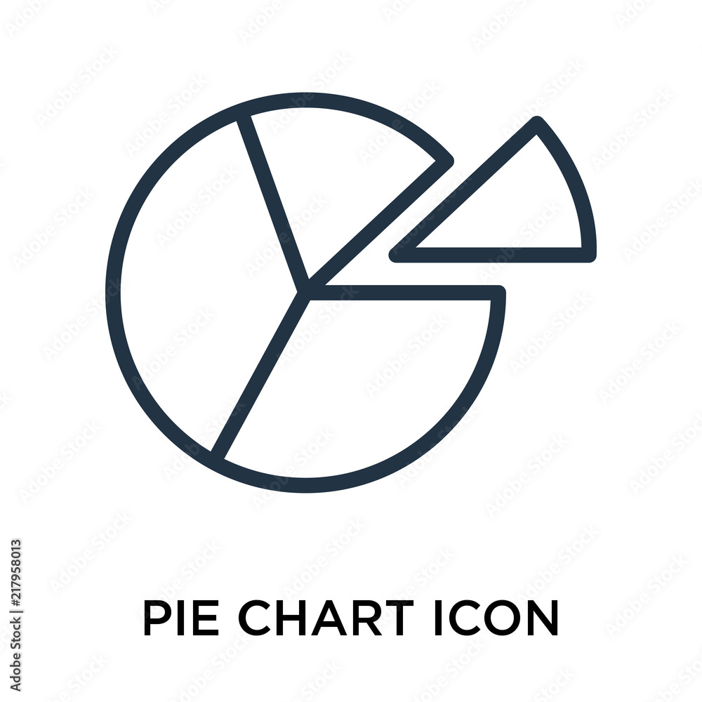 pie chart icons isolated on white background. Modern and editable pie ...