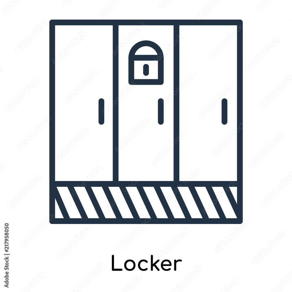 Locker icon vector isolated on white background, Locker sign , thin ...