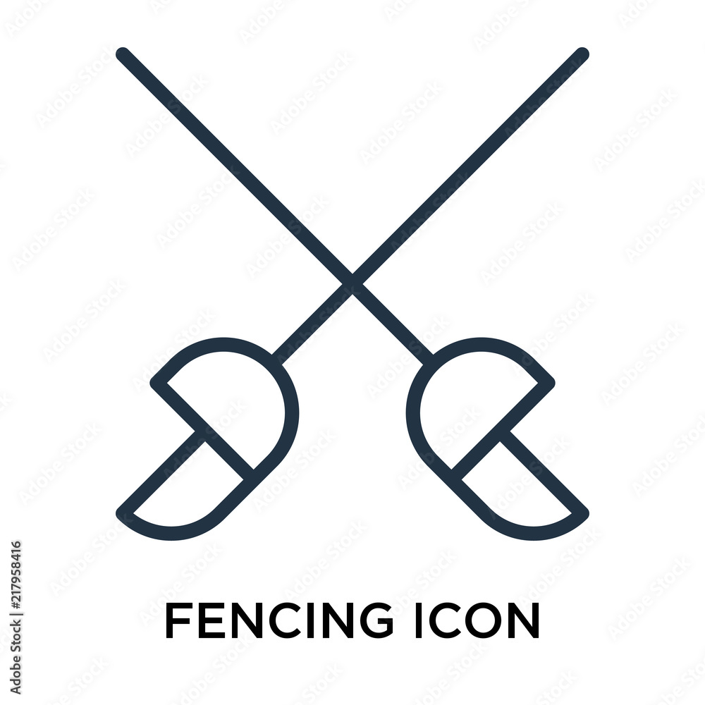 fencing icons isolated on white background. Modern and editable fencing ...