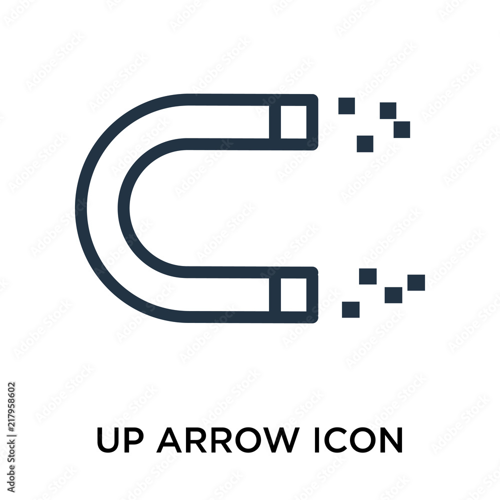 Up arrow icon vector isolated on white background, Up arrow sign , thin ...