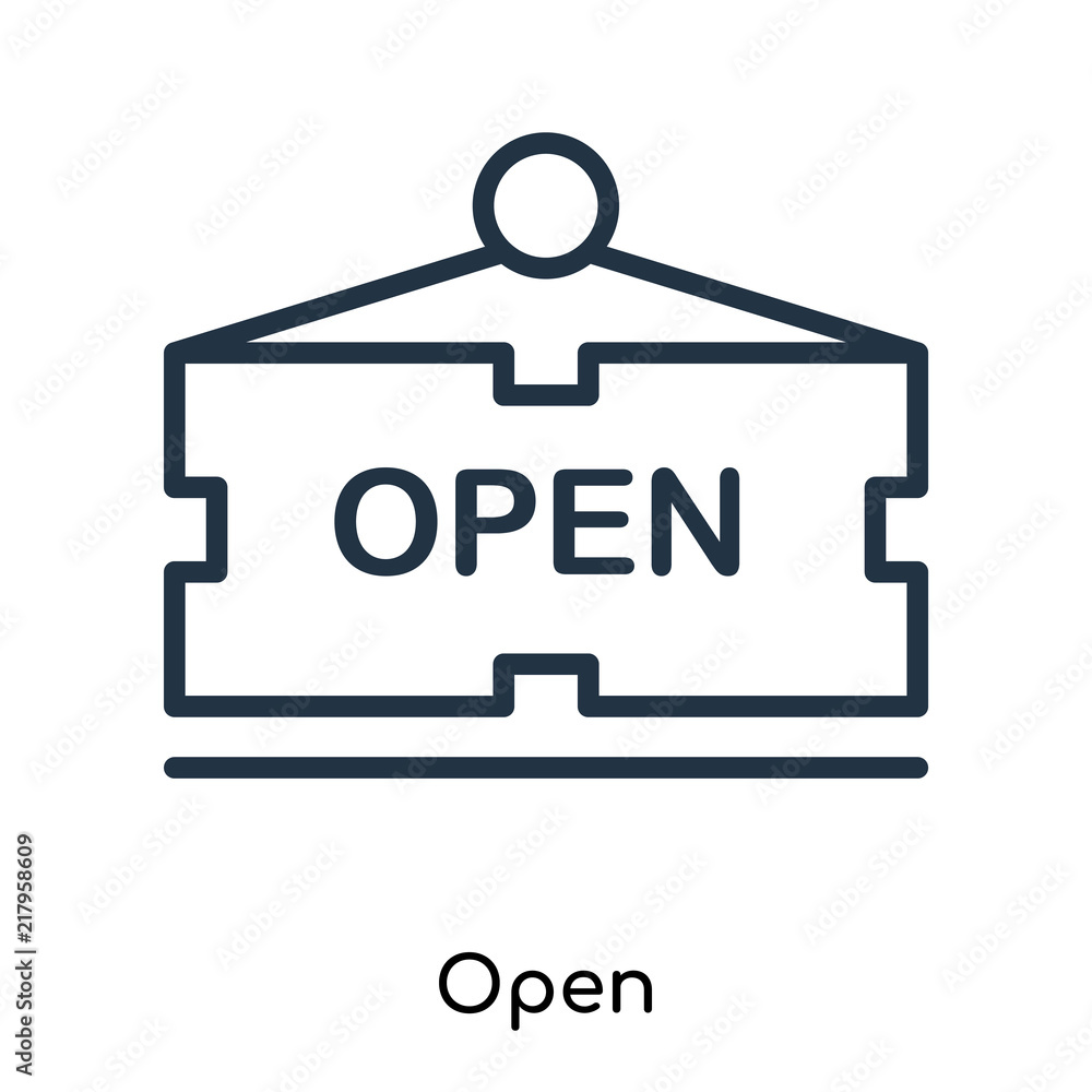 Open icon vector isolated on white background, Open sign , thin symbols ...
