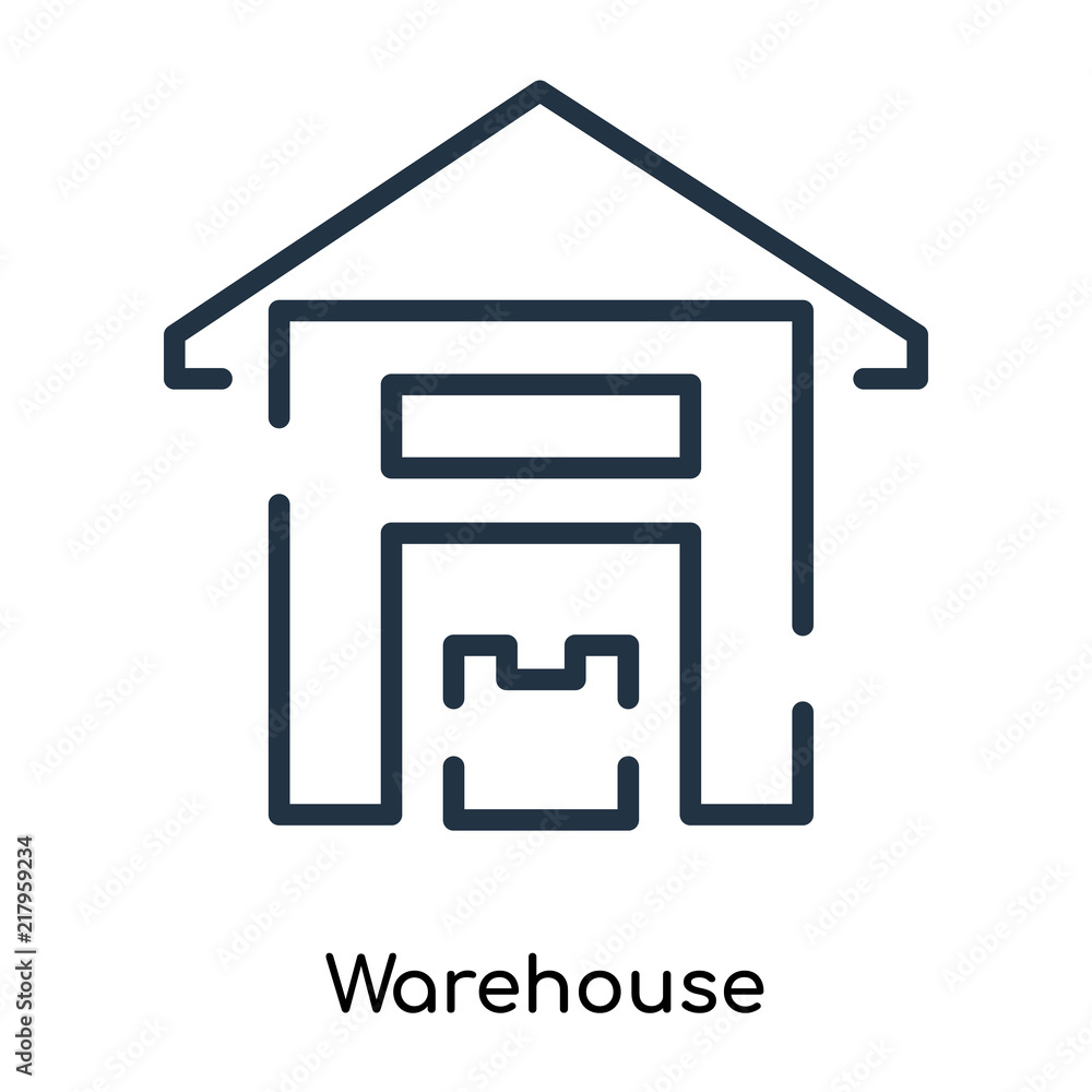 Warehouse icon vector isolated on white background, Warehouse sign ...