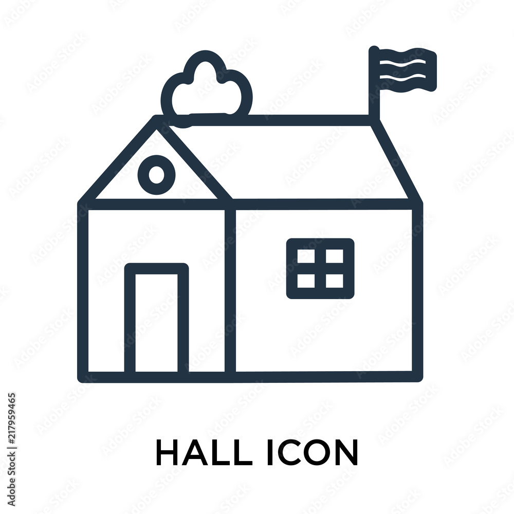 hall icons isolated on white background. Modern and editable hall icon ...