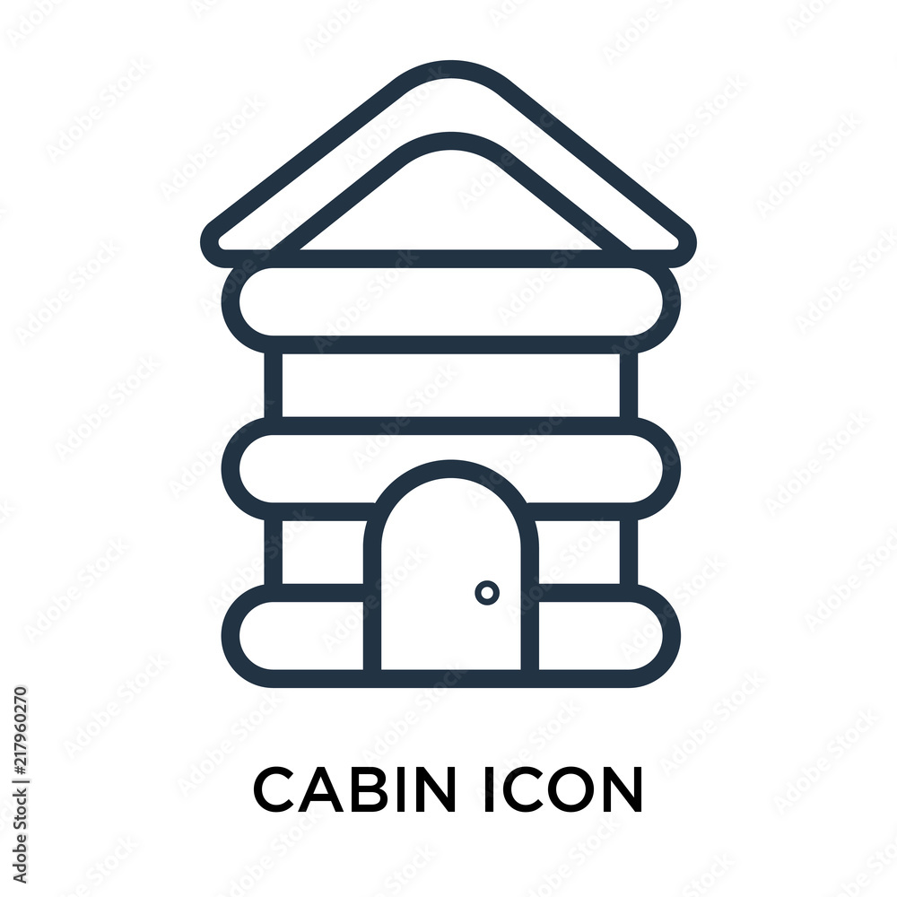 cabin icons isolated on white background. Modern and editable cabin ...