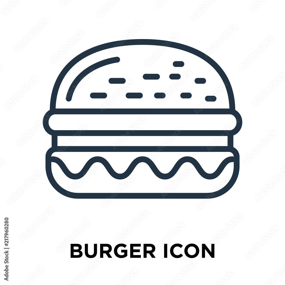 burger icon isolated on white background. Modern and editable burger ...