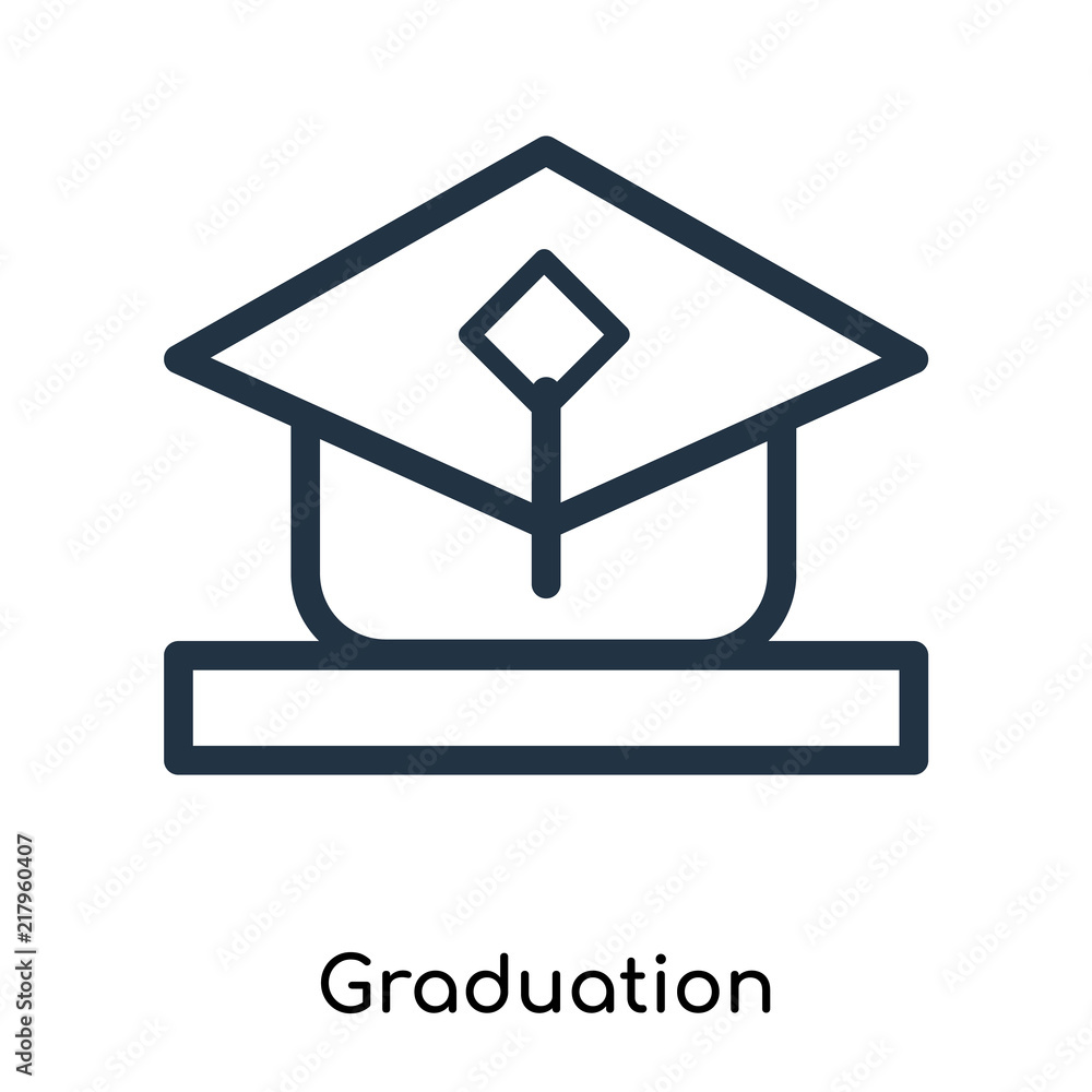 Graduation icon vector isolated on white background, Graduation sign ...
