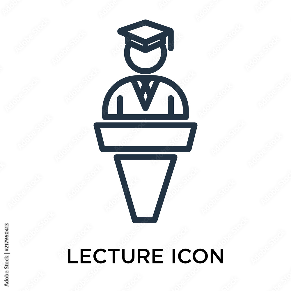 lecture icons isolated on white background. Modern and editable lecture ...
