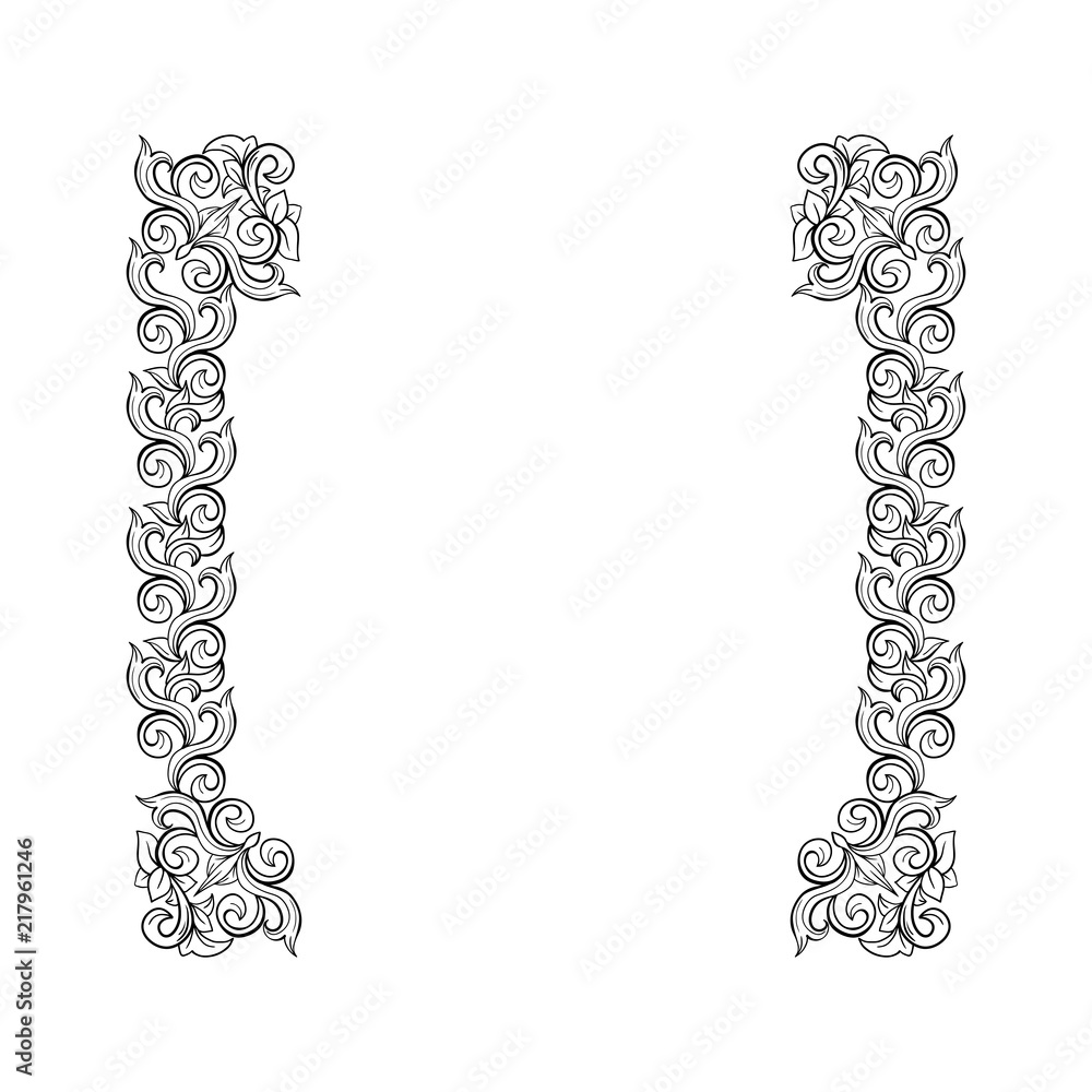 Floral Border for Chapter Book Page Design. Italian vintage ornament ...