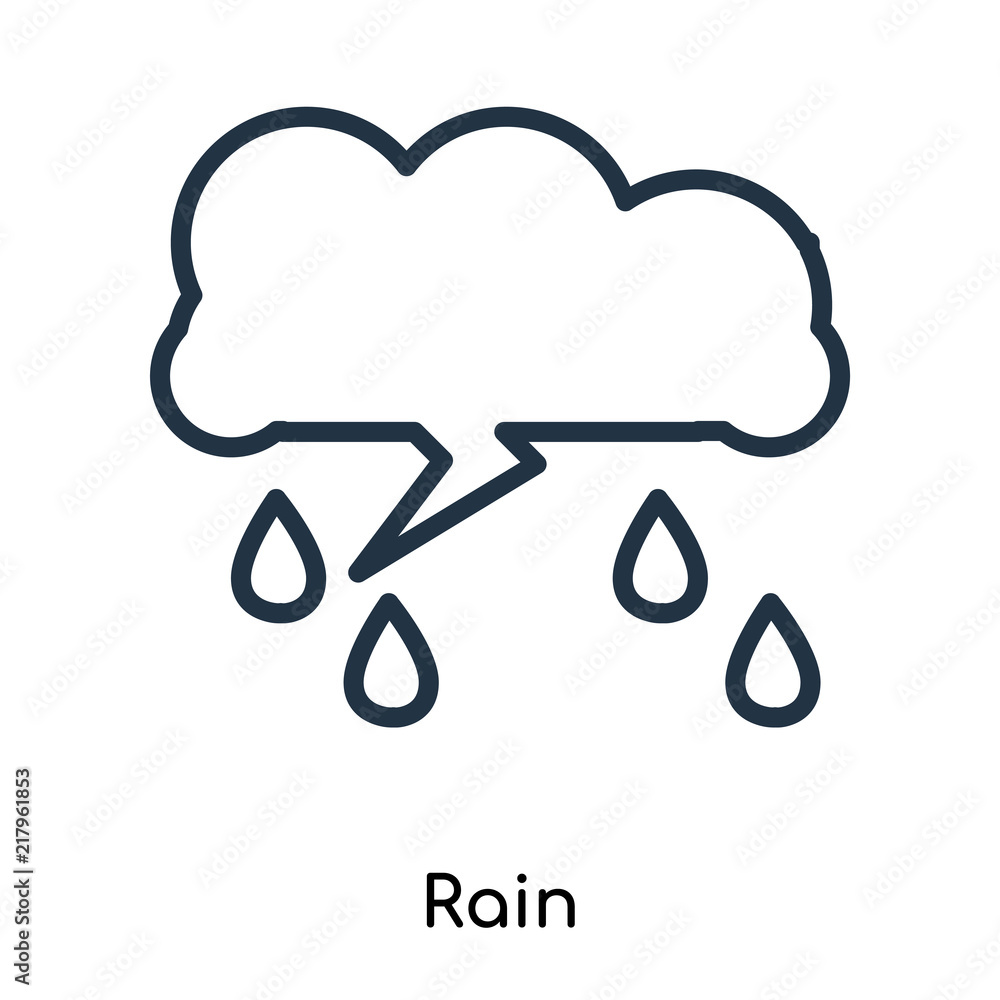 rain icons isolated on white background. Modern and editable rain icon ...